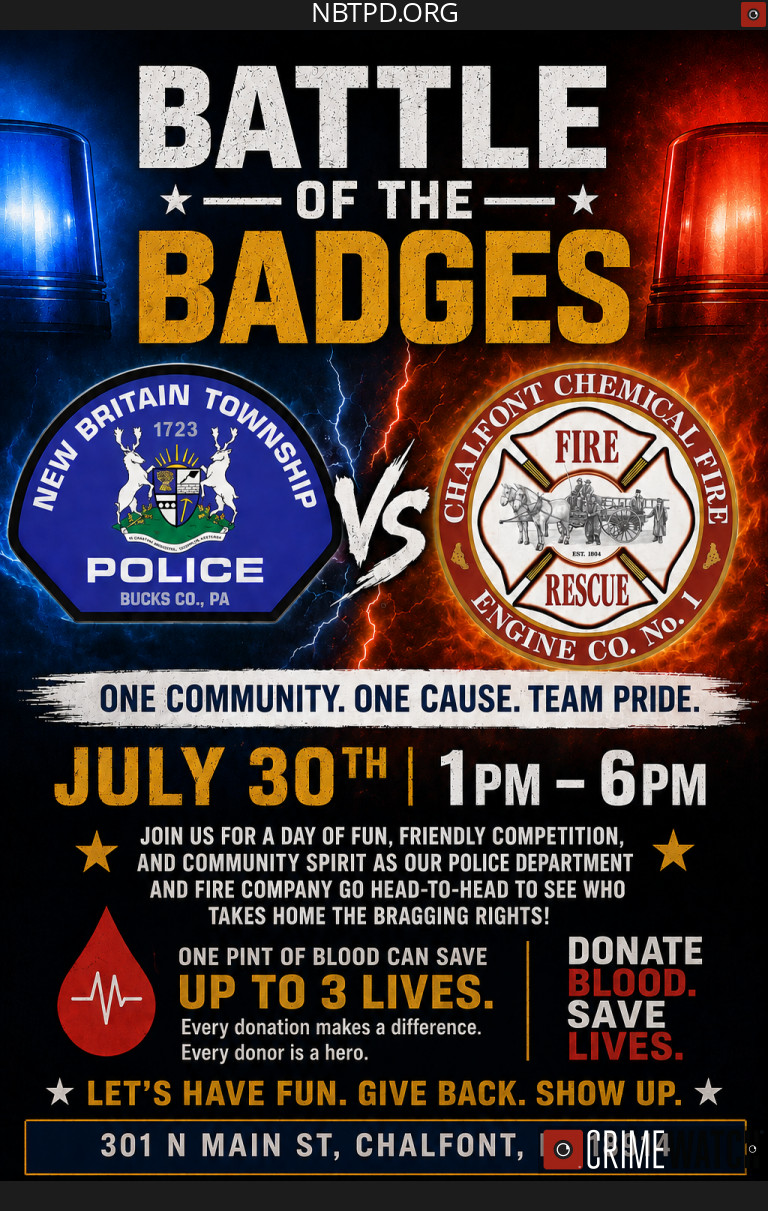 Battle of the Badges Blood Drive | New Britain Township Police Department